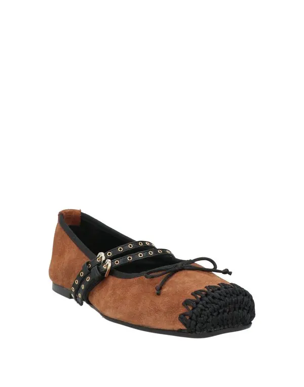CastaÑer Ballet Flats Camel Size Leather