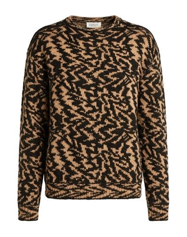 LANEUS Two-tone Knit Sweater - Camel
