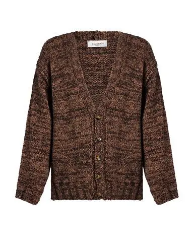 LANEUS Alpaca Wool Blend Cardigan - Brown