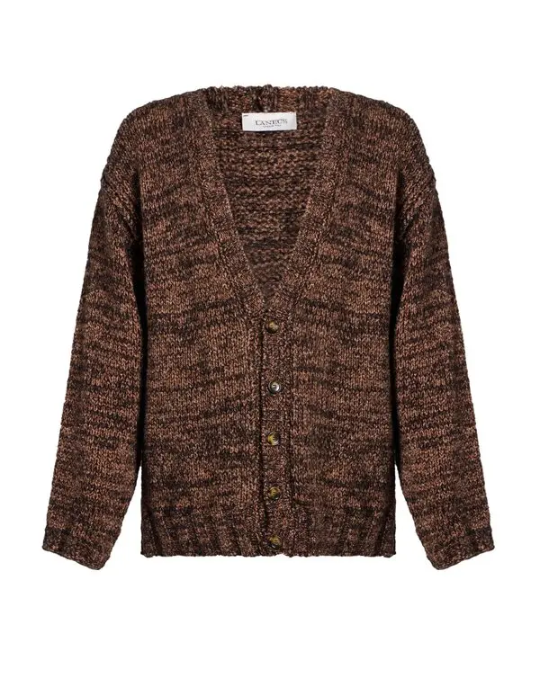LANEUS Alpaca Wool Blend Cardigan - Brown