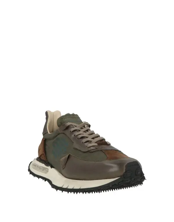 BEPOSITIVE Low-top Suede And Canvas Sneakers - Green