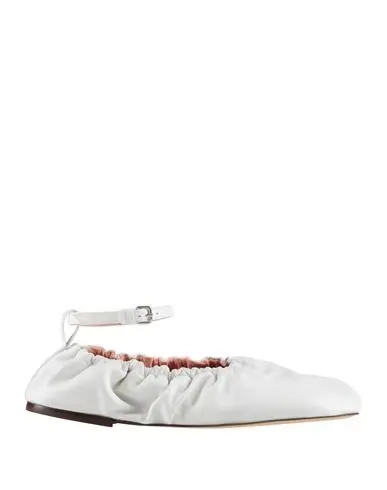 ODISSI Ballet Flats Pastel Size Leather - White