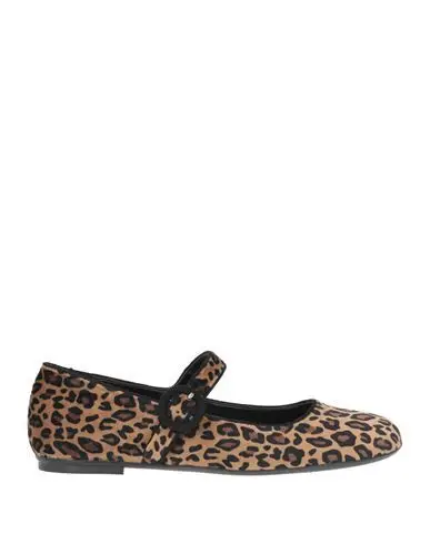NILA & NILA Ballet Flats In Leopard Print Textile - Sand