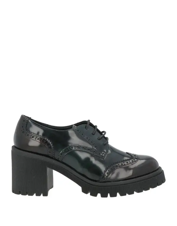 NILA & NILA Leather Lace-up Block Heel Shoes - Brown