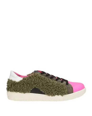 NILA & NILA Fuchsia Leather And Bouclé Low-top Sneakers - Pink