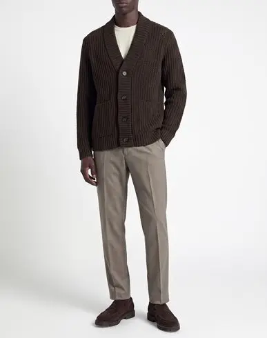 PAOLO PECORA Cardigan In Dark Wool And Polyamide