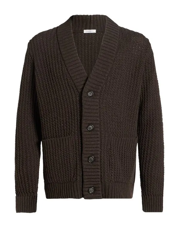 PAOLO PECORA Cardigan In Dark Wool And Polyamide