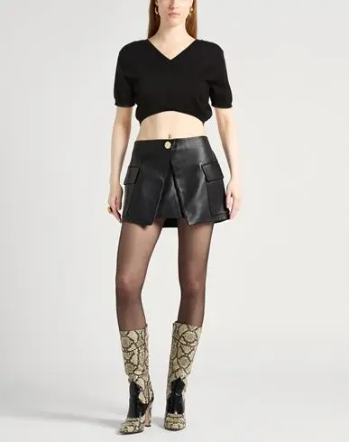 Liviana Conti Virgin Wool Cropped V-neck Sweater