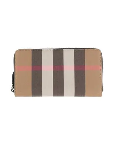 Burberry Wallet Textile Fibers, Leather - Beige