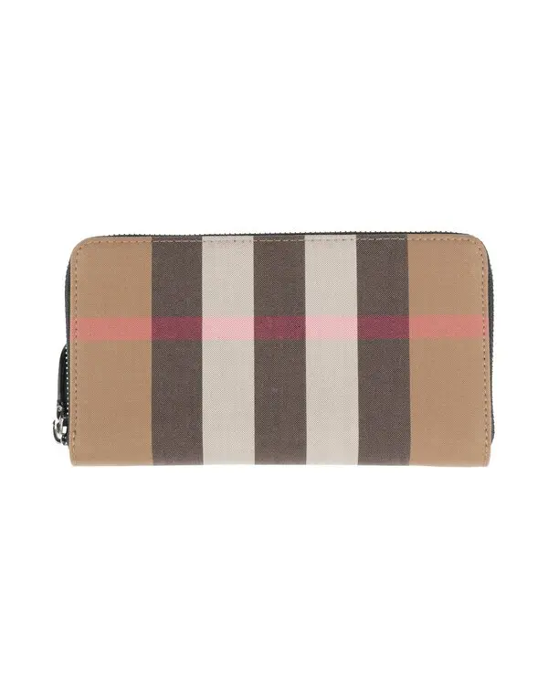 Burberry Wallet Textile Fibers, Leather