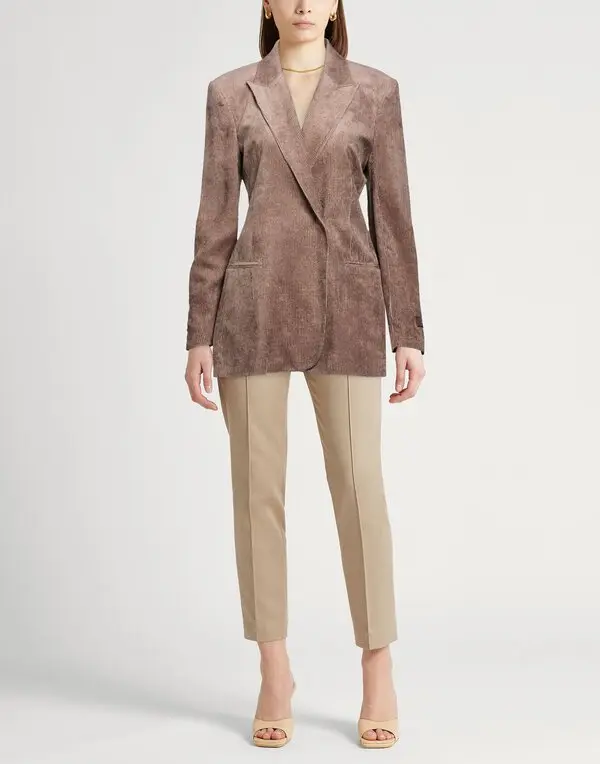 ALYSI Chocolate Blazer In Viscose