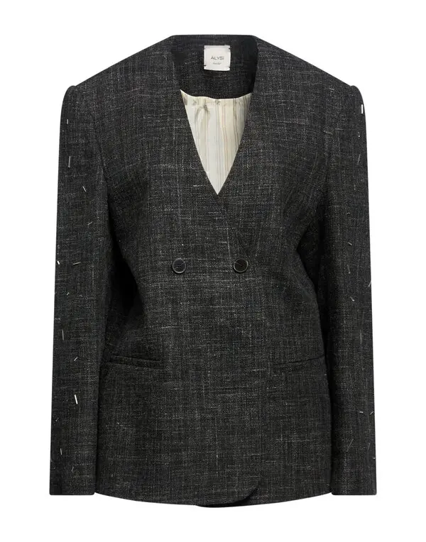 ALYSI Chocolat Blazer Size Wool, Polyester, Linen