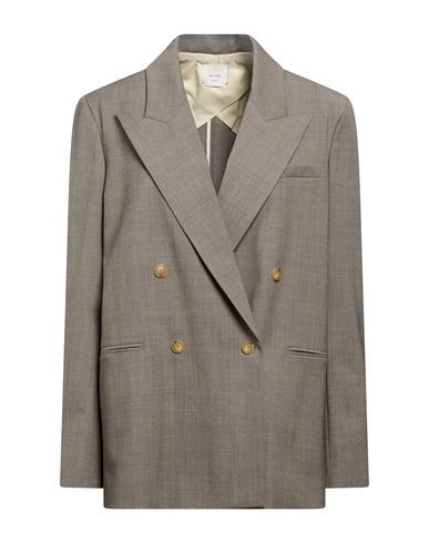 ALYSI Double-breasted Blazer In Cool Wool - Grey