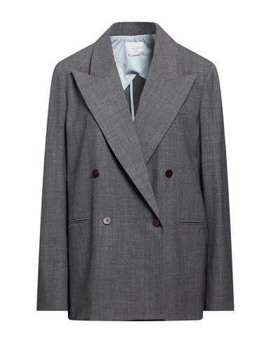 ALYSI Double-breasted Blazer In Cool Wool - Grey