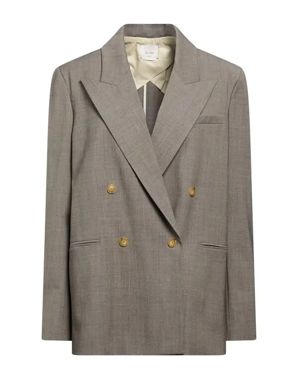 ALYSI Double-breasted Blazer In Cool Wool