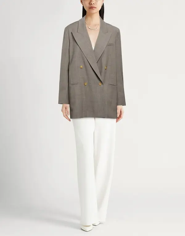 ALYSI Double-breasted Blazer In Cool Wool