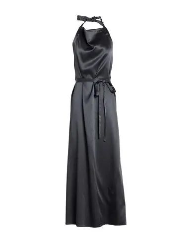 ALYSI Charcoal Viscose, Virgin Wool, And Cotton Maxi Dress - Grey