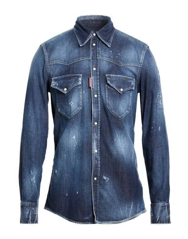 Dsquared2 Denim Shirt Size Cotton, Elastane
