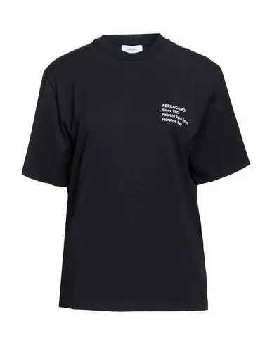 FERRAGAMO Cotton T-shirt With Print - Black