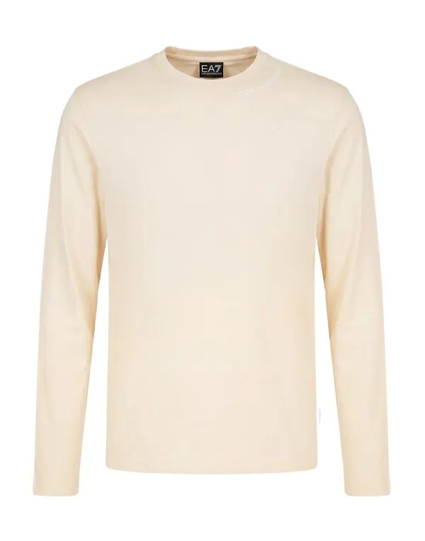 EA7 Long Sleeve Cotton T-shirt - Beige