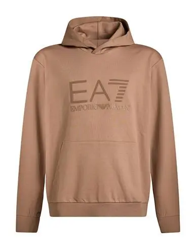 EA7 Sweatshirt Light Brown Size Cotton, Elastane