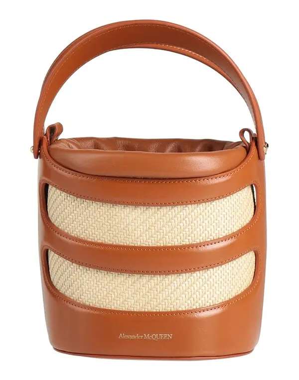 Alexander McQueen Bucket Bag In Leather And Textile Fibers