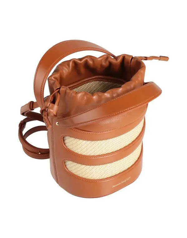 Alexander McQueen Bucket Bag In Leather And Textile Fibers