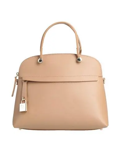 Furla Calfskin Pebbled Leather Tote - Camel