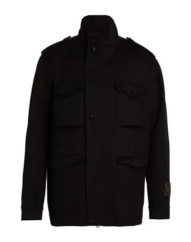 PALTO' Single-breasted Wool And Nylon Coat - Black