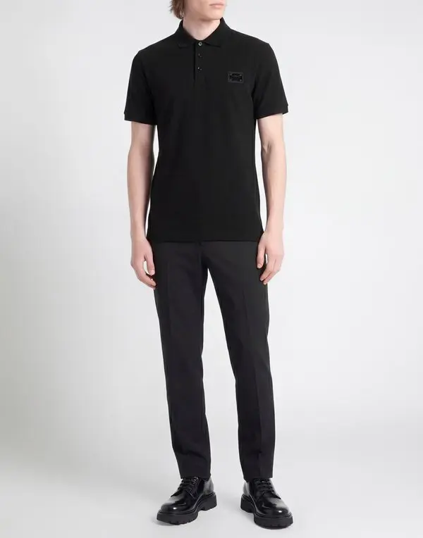 Moschino Polo Shirt Size Cotton, Elastane - Black