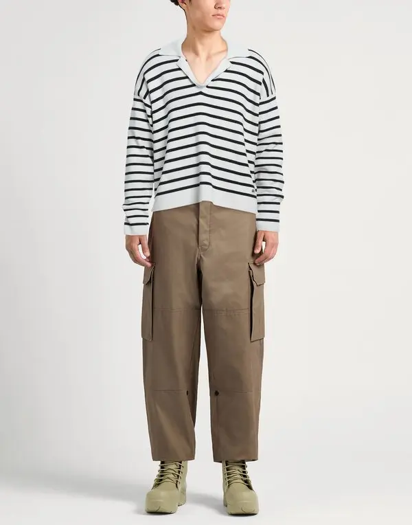 AMI Paris Striped Polo Collar Sweater