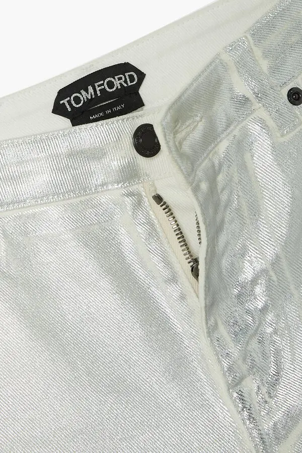 TOM FORD Metallic Coated Midrise Skinny Jeans