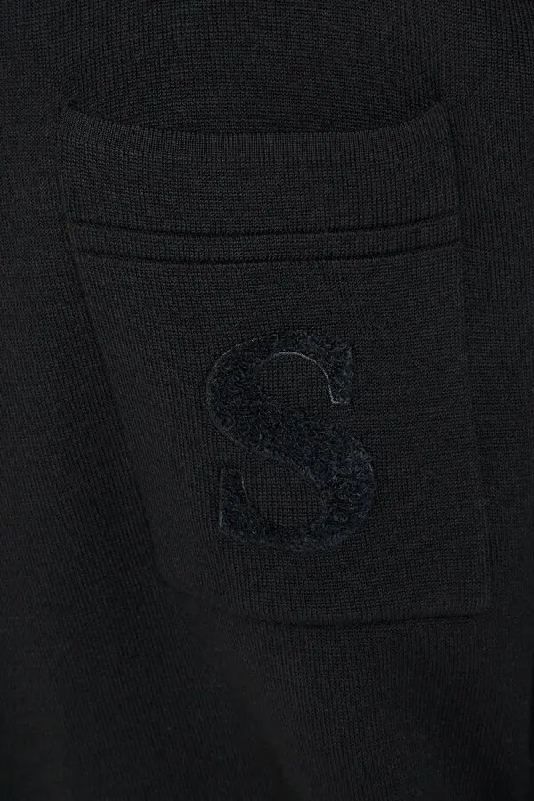 Sandro Ruffled Poplintrimmed Knitted Sweater