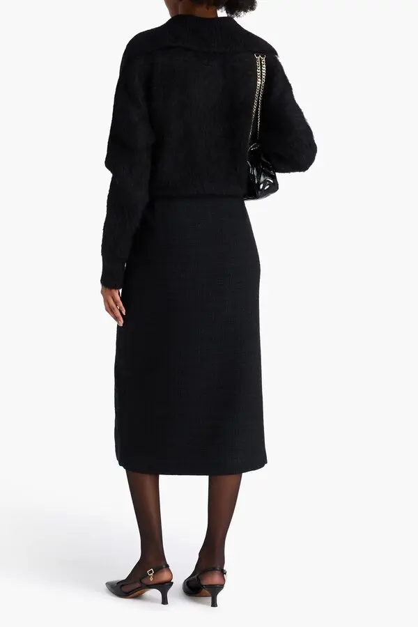 Sandro Tweed Midi Skirt