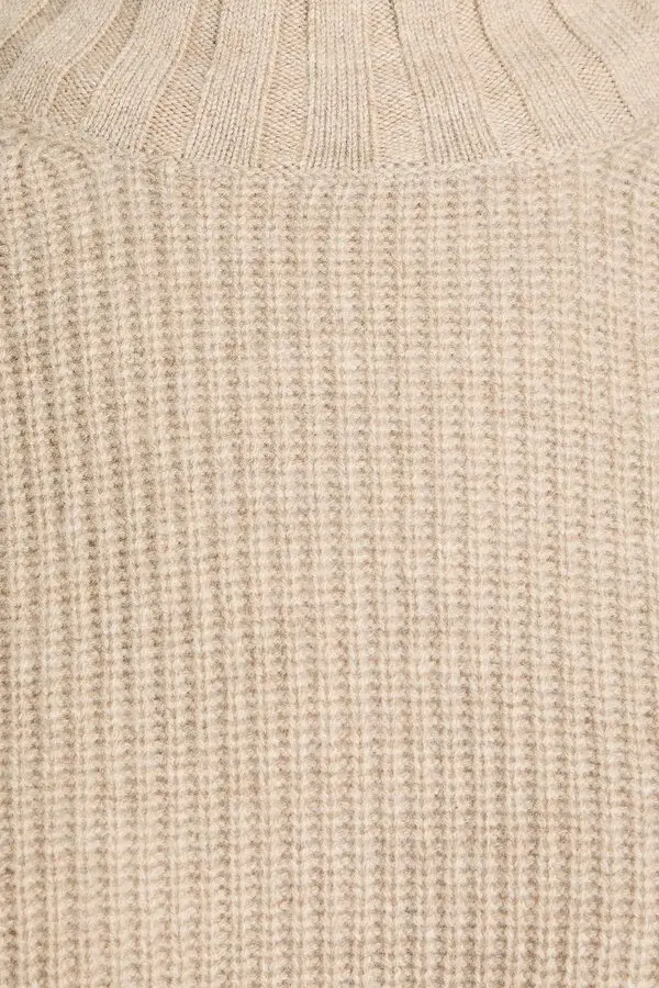Sandro Ribbed Wool And Cashmereblend Turtleneck Sweater