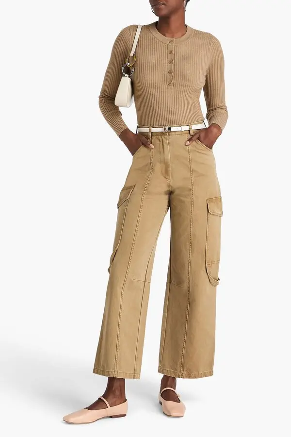 Sandro Ribbed Knit Button-front Sweater