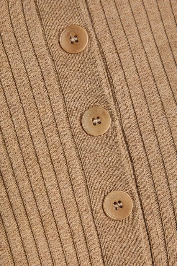Sandro Ribbed Knit Button-front Sweater