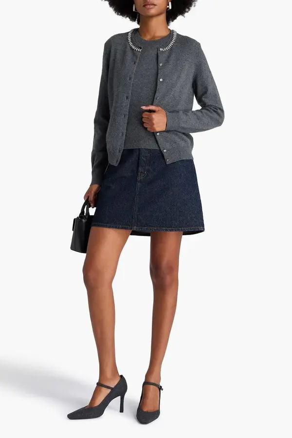 Maje Crystalembellished Wool And Cashmereblend Vest And Cardigan Set