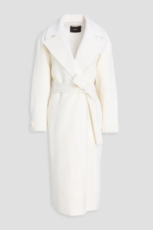 Maje Woolblend Felt Coat - Ivory