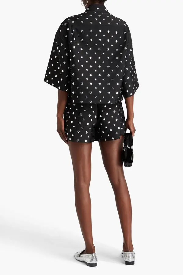 Sandro Cropped Studded Faille Shirt