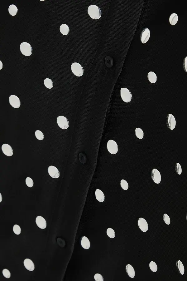 Sandro Cropped Studded Faille Shirt