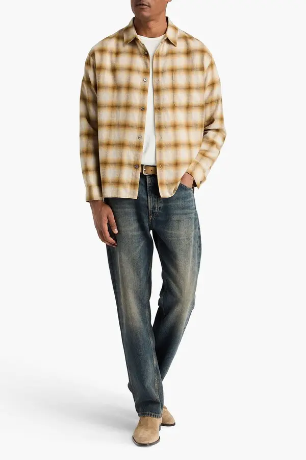 FRAME Checked Cotton And Woolblend Flannel Shirt