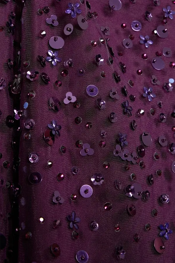 Jenny Packham Embellished Tulle Gown With Cape Effect