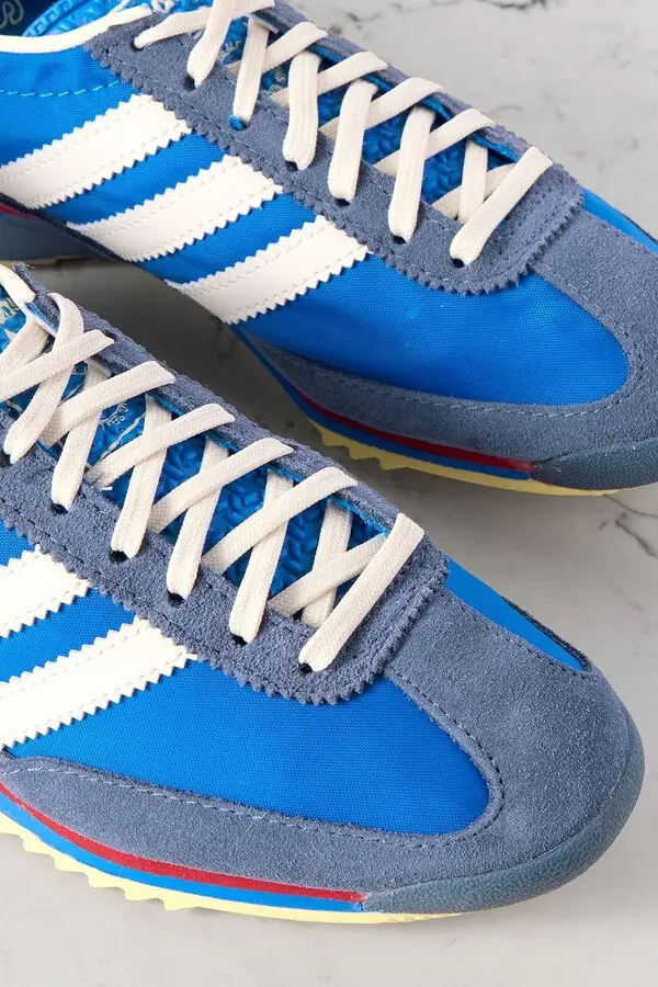 Adidas Sl 72 Og Suede And Leather Trimmed Canvas Sneakers - Blue