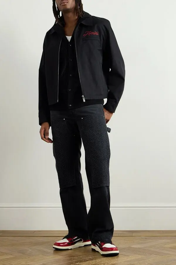 Amiri Straight-leg Paneled Debossed Jeans