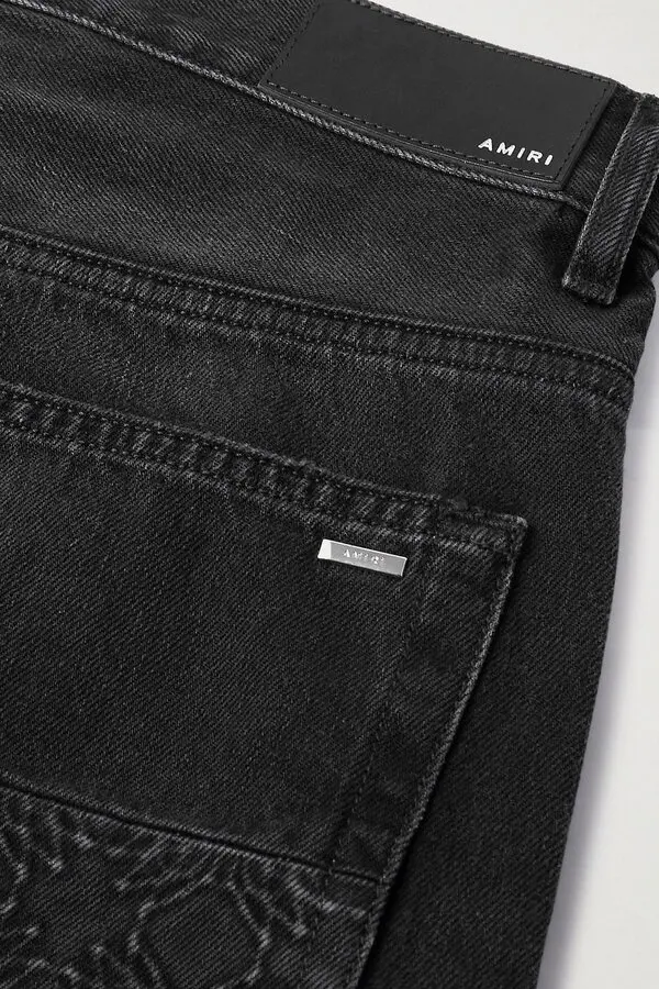 Amiri Straight-leg Paneled Debossed Jeans