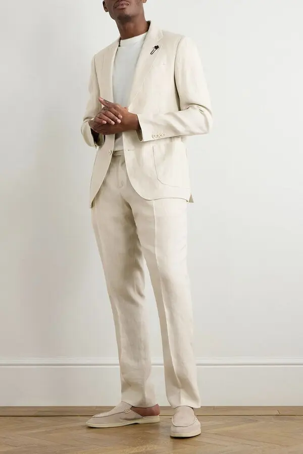 LARDINI Linentwill Suit Jacket - Beige