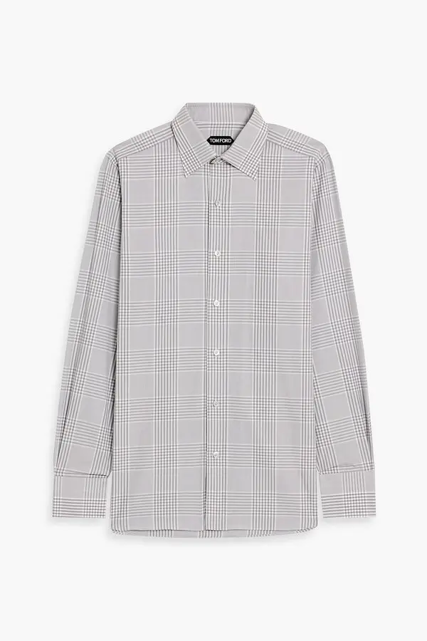 TOM FORD Checked Cotton Shirt - Gray