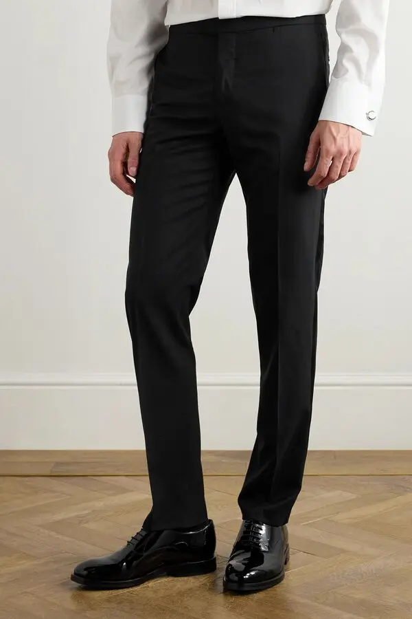 Boglioli Slimfit Tapered Satintrimmed Wool Tuxedo Pants