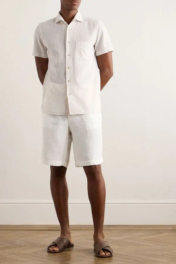 Boglioli Striped Linen And Cottonblend Shirt